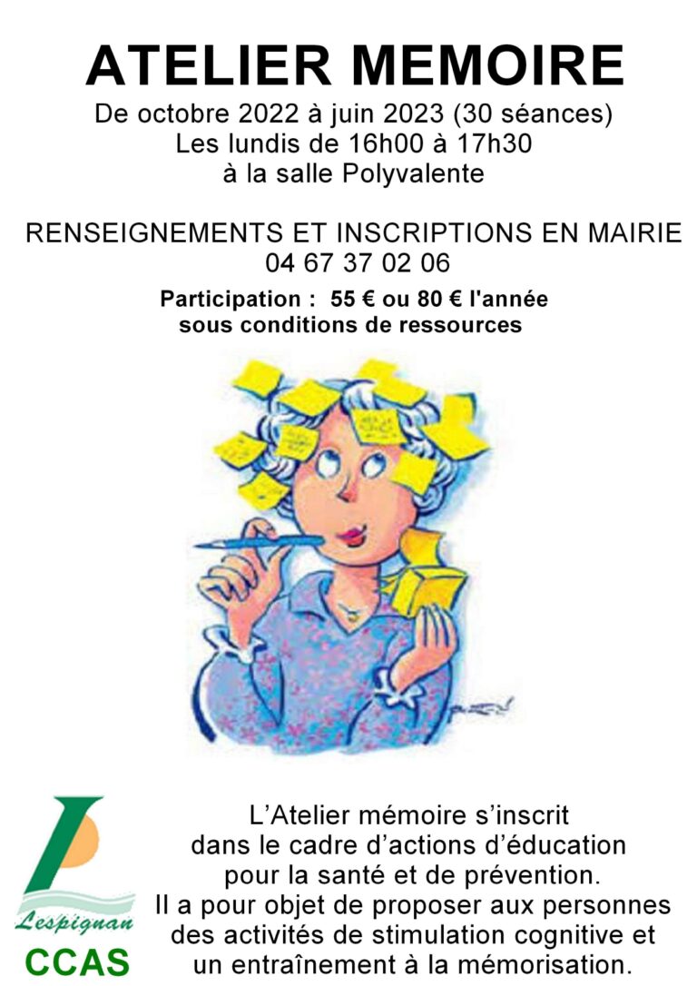 Les ateliers du CCAS sur la mémoire - Ville de Lespignan